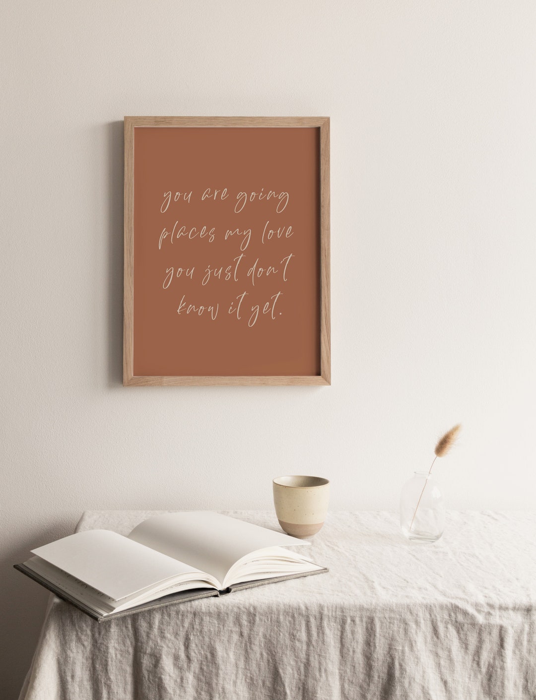 Going Places Quote Print, Burnt Orange Prints, Boho Nursery Decor ...