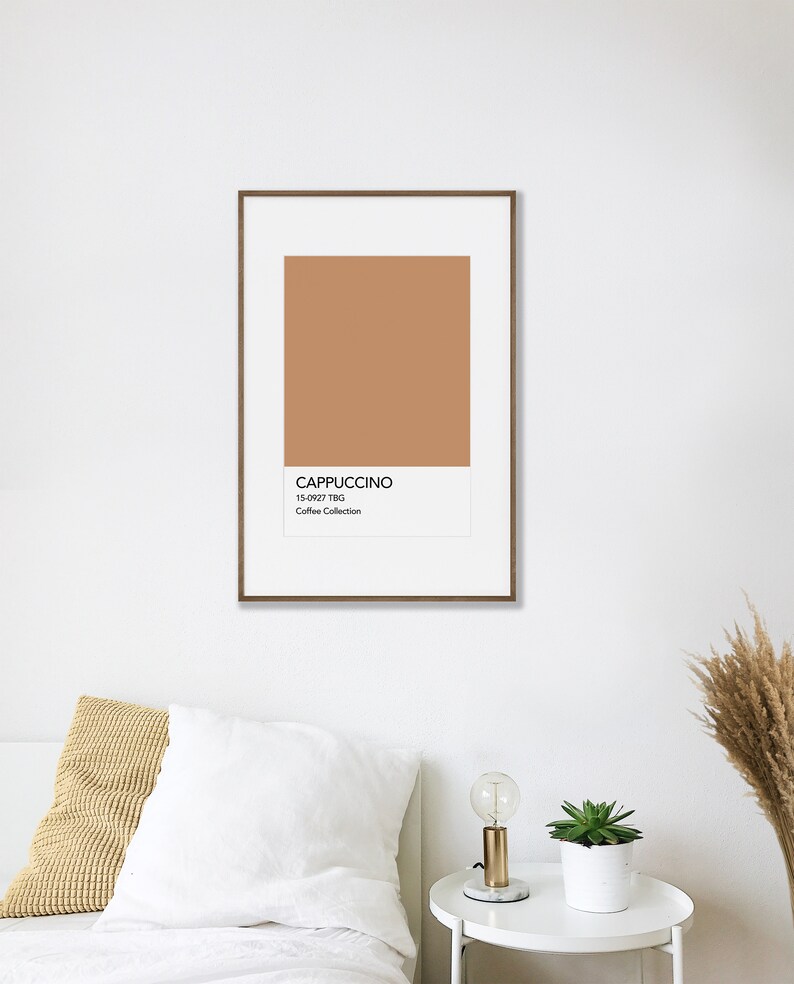 Cappuccino Pantone Colour Printable Wall Art, Coffee Digital Art ...