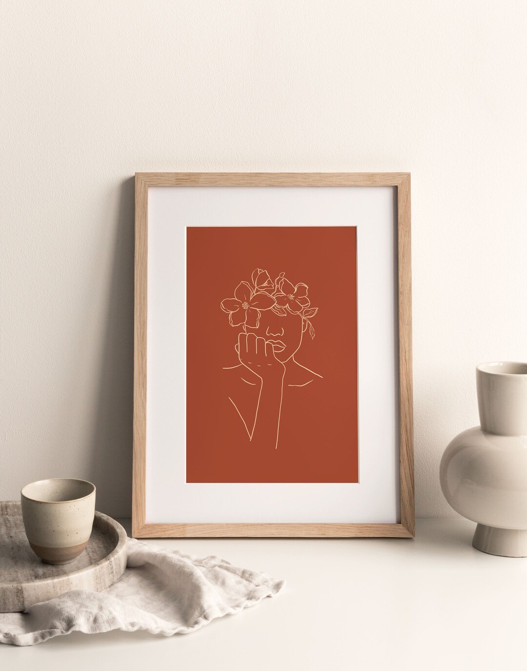 Boho Flower Head Print: Fine Line Abstract Art (digital Download) - Etsy