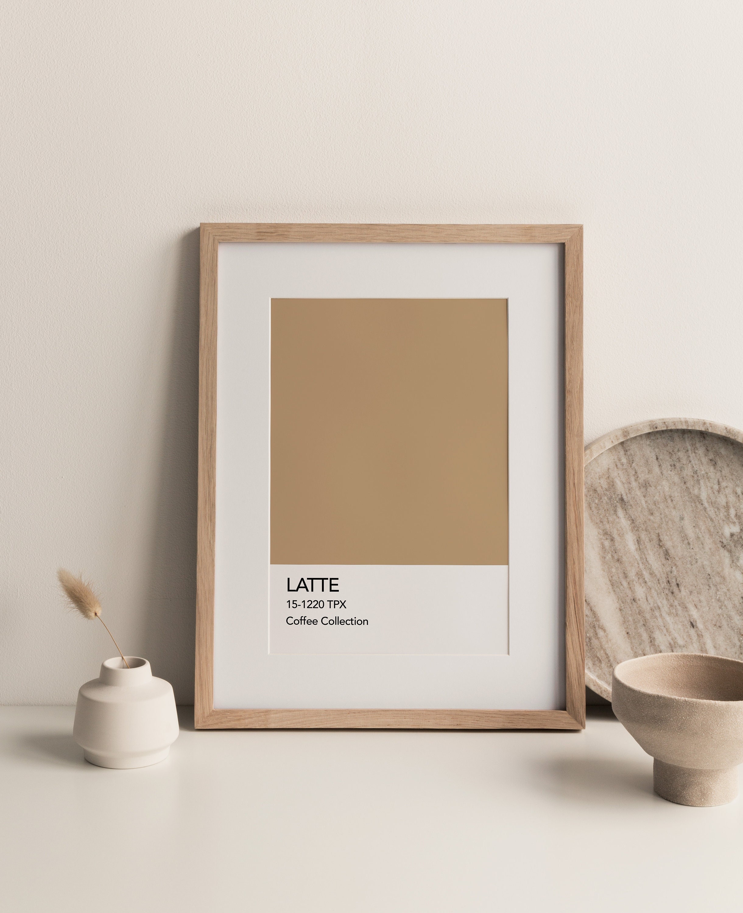 Cafe Latte Pantone Colour Printable Wall Art, Coffee Lover Digital ...