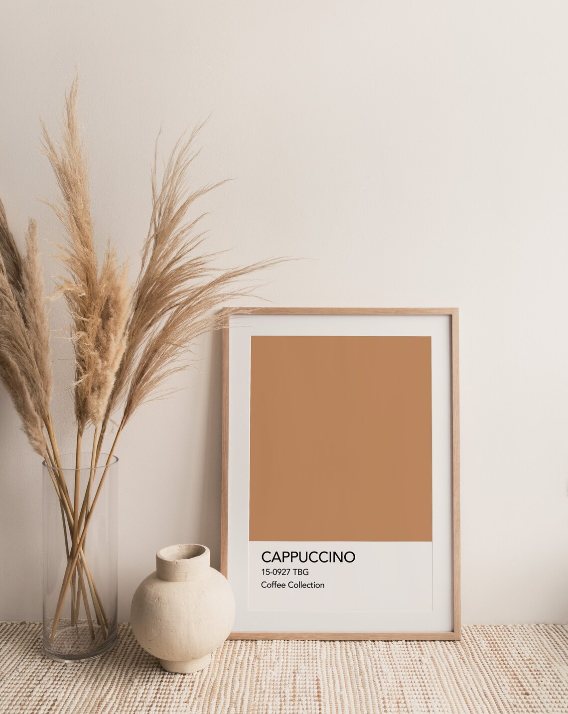 Cappuccino Pantone Colour Printable Wall Art, Coffee Digital Art ...