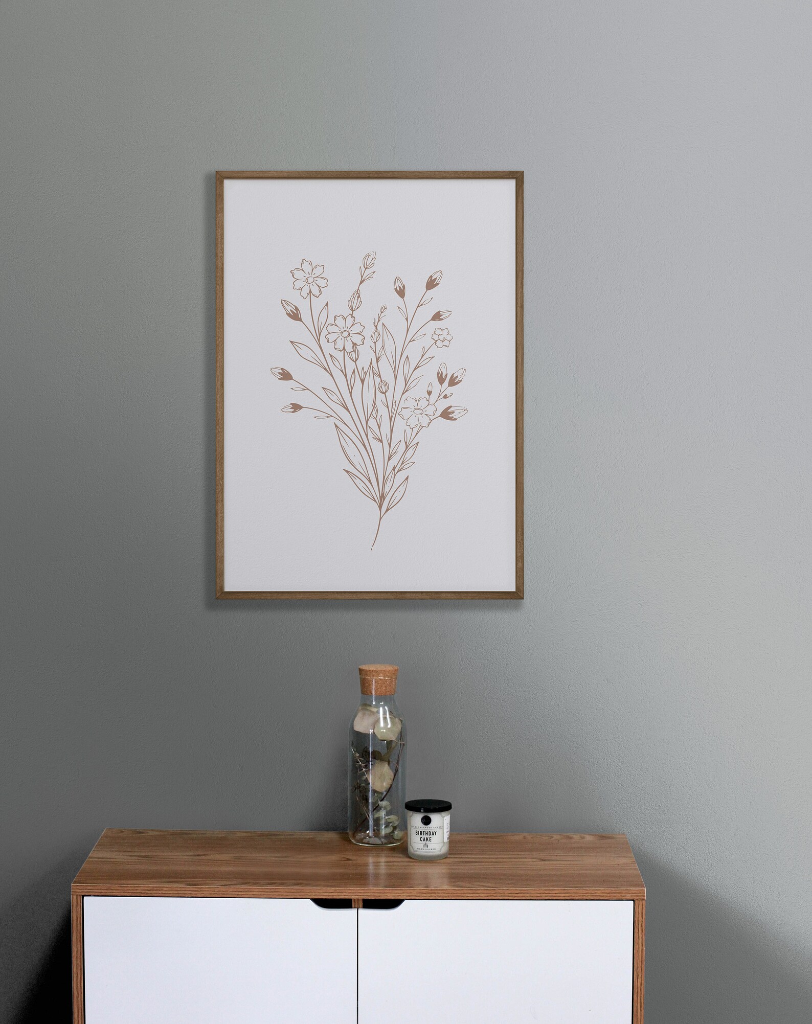 Flower Print, Digital Download, Fine Line Print, Wildflower Art ...