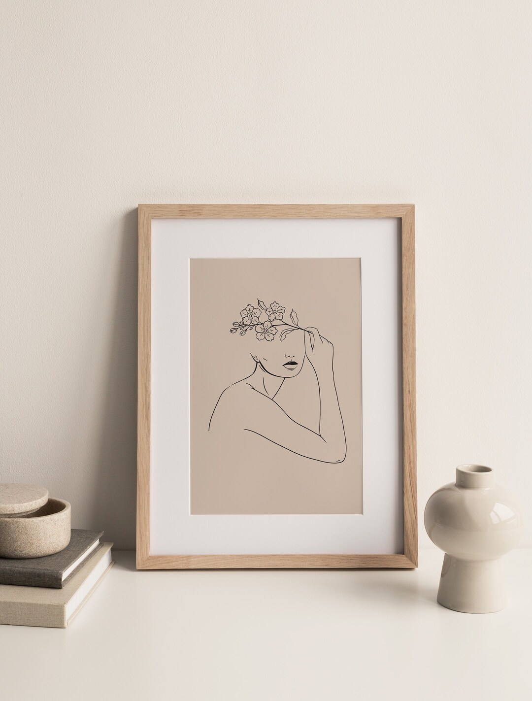 Woman Portrait Fine Line Abstract Print, Instant Download, Minimalist ...