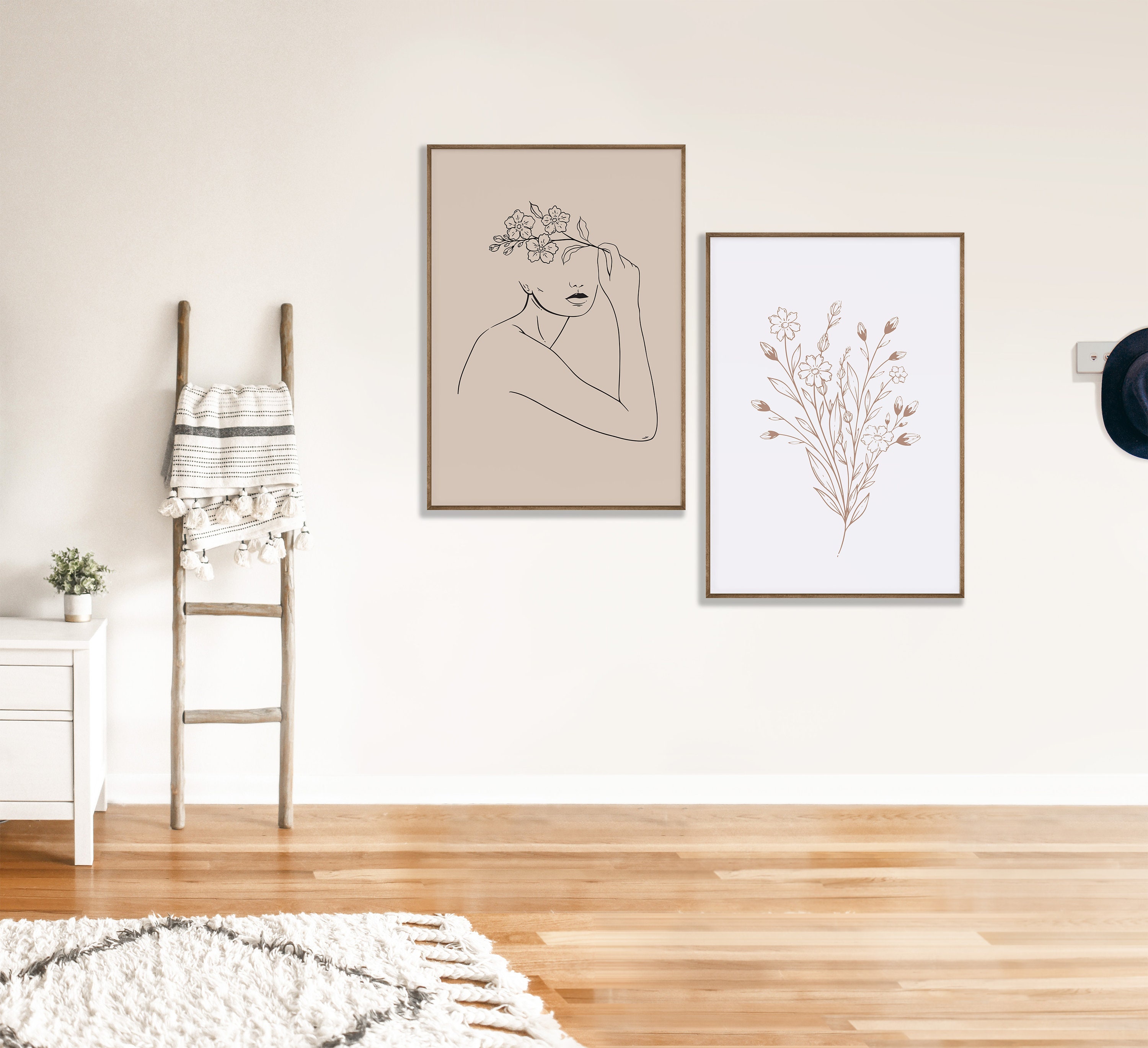 Flower Print, Digital Download, Fine Line Print, Wildflower Art ...