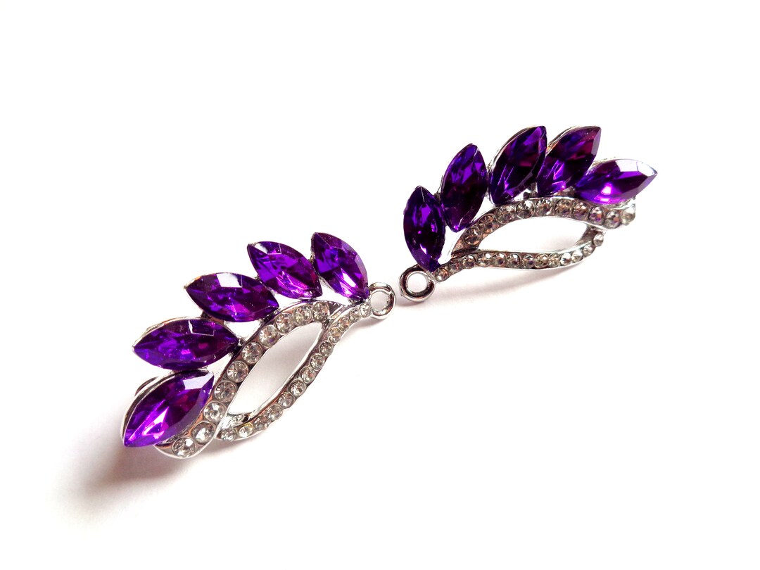 FEUILLE Couture Spirit Connector Ear Studs Purple - Etsy