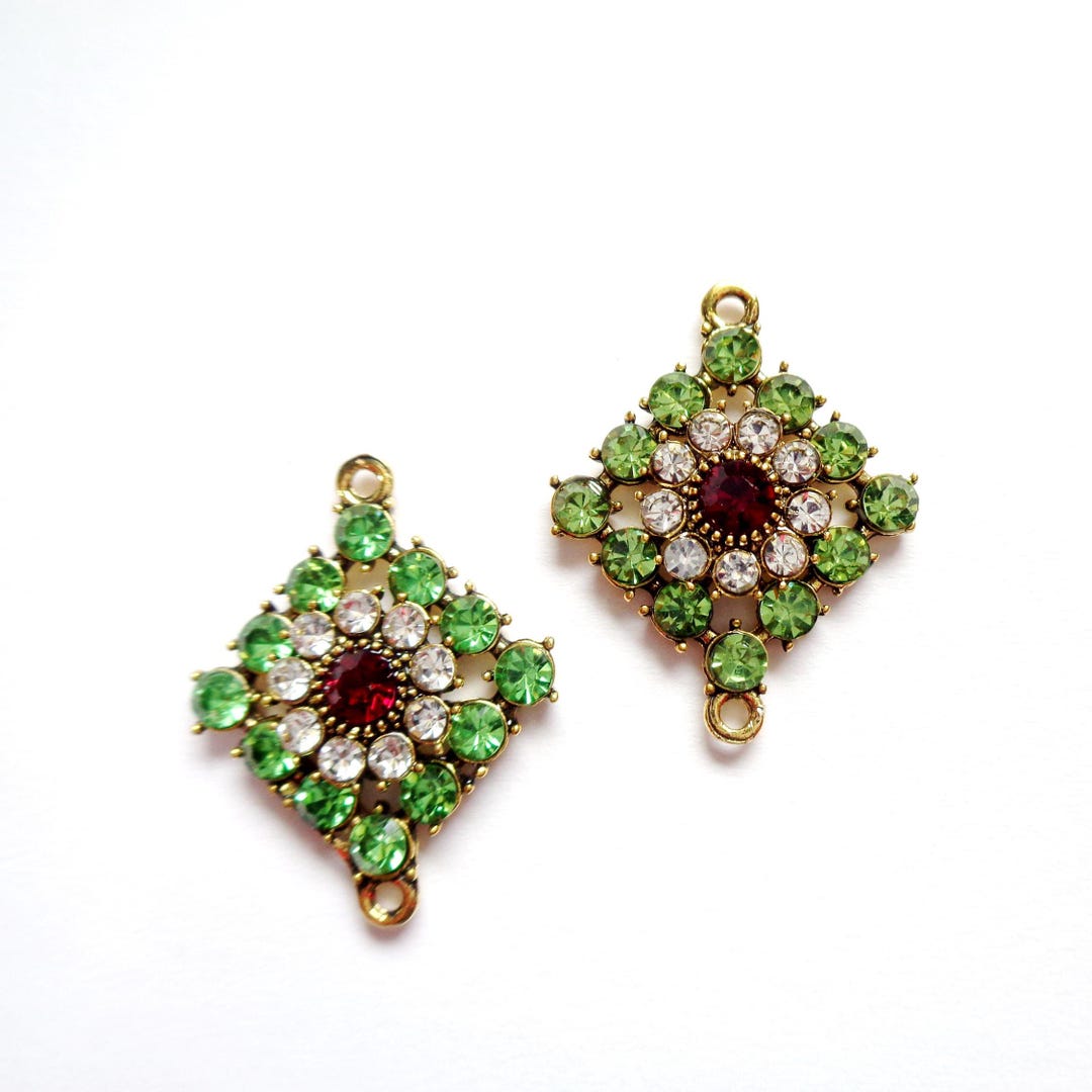 RARE! 2 Diamond / Square Connectors With a Point, Retro ART DECO ...