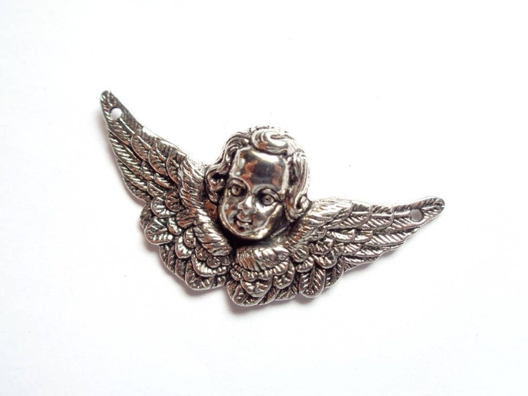 Large Vintage Cherub Angel Connector, Tibetan Silver - Etsy
