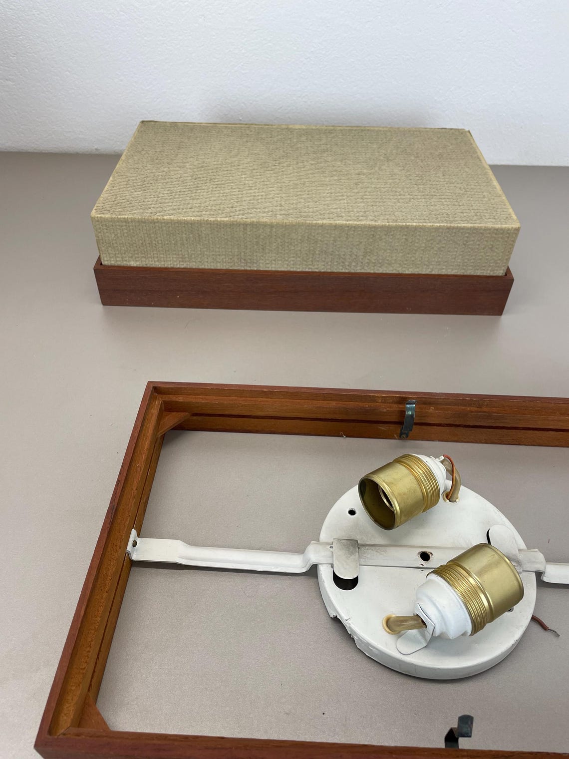 Unique Set of 2 Large 40x25cm Teak Wall Light Panel Elements, Germany ...