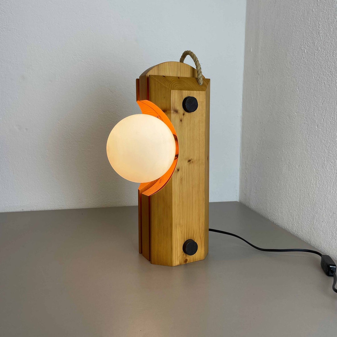 Large Organic Pierre Chapo Style Sculptural PINE Wooden Table Light by ...
