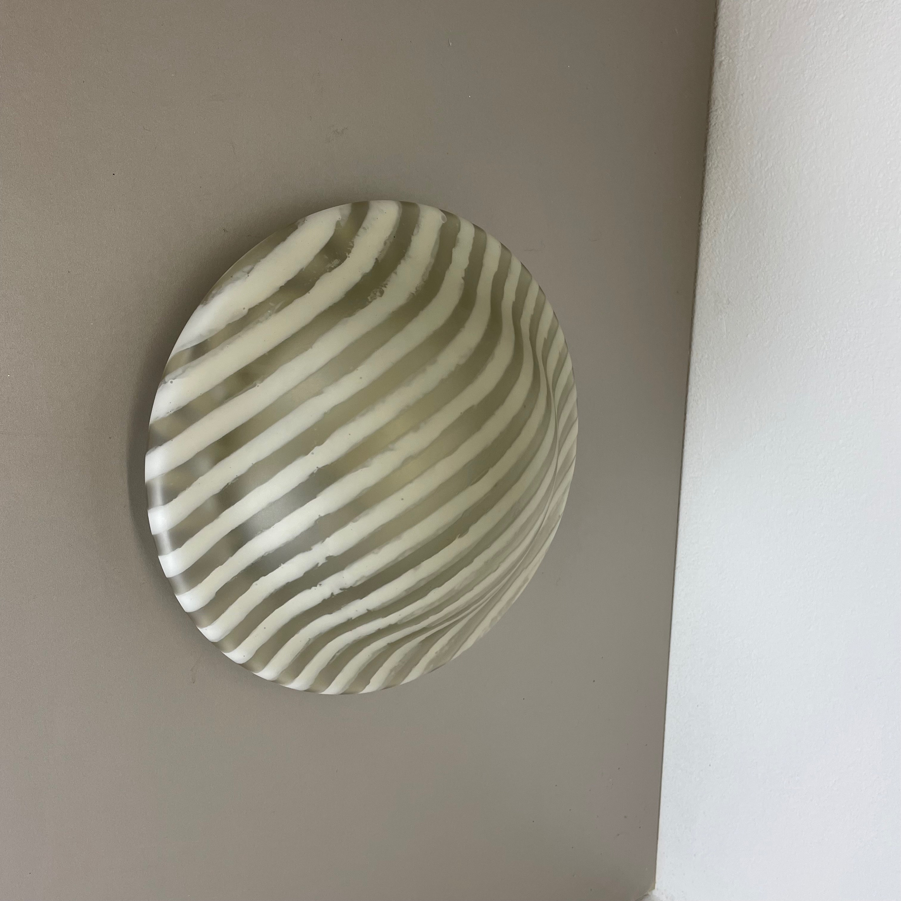 Large 31cm "zebra" Glass Flushmount Wall Light by Peill & Putzler ...