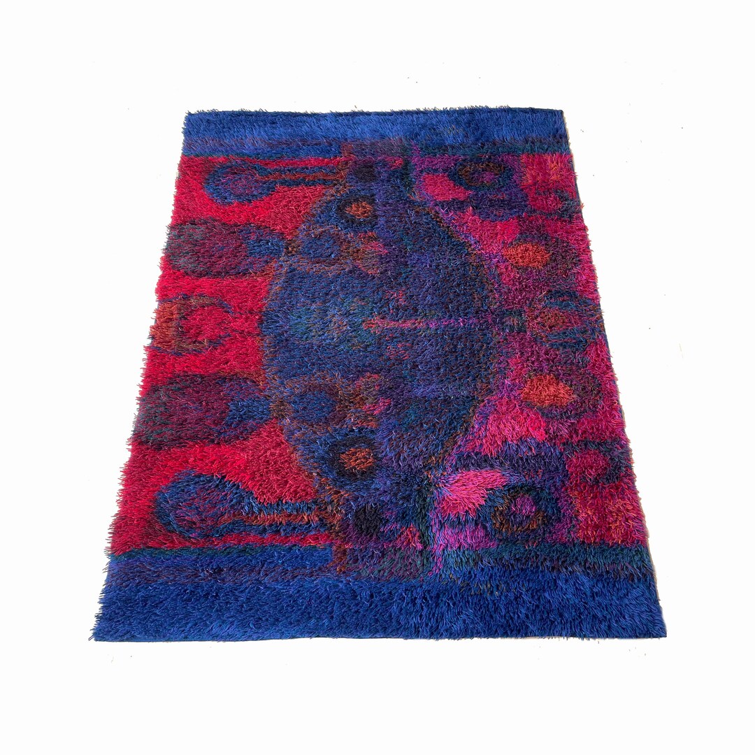 Original Scandinavian Rya Rug by OILI MÄKI for Finnrya Oy AB, Finland ...