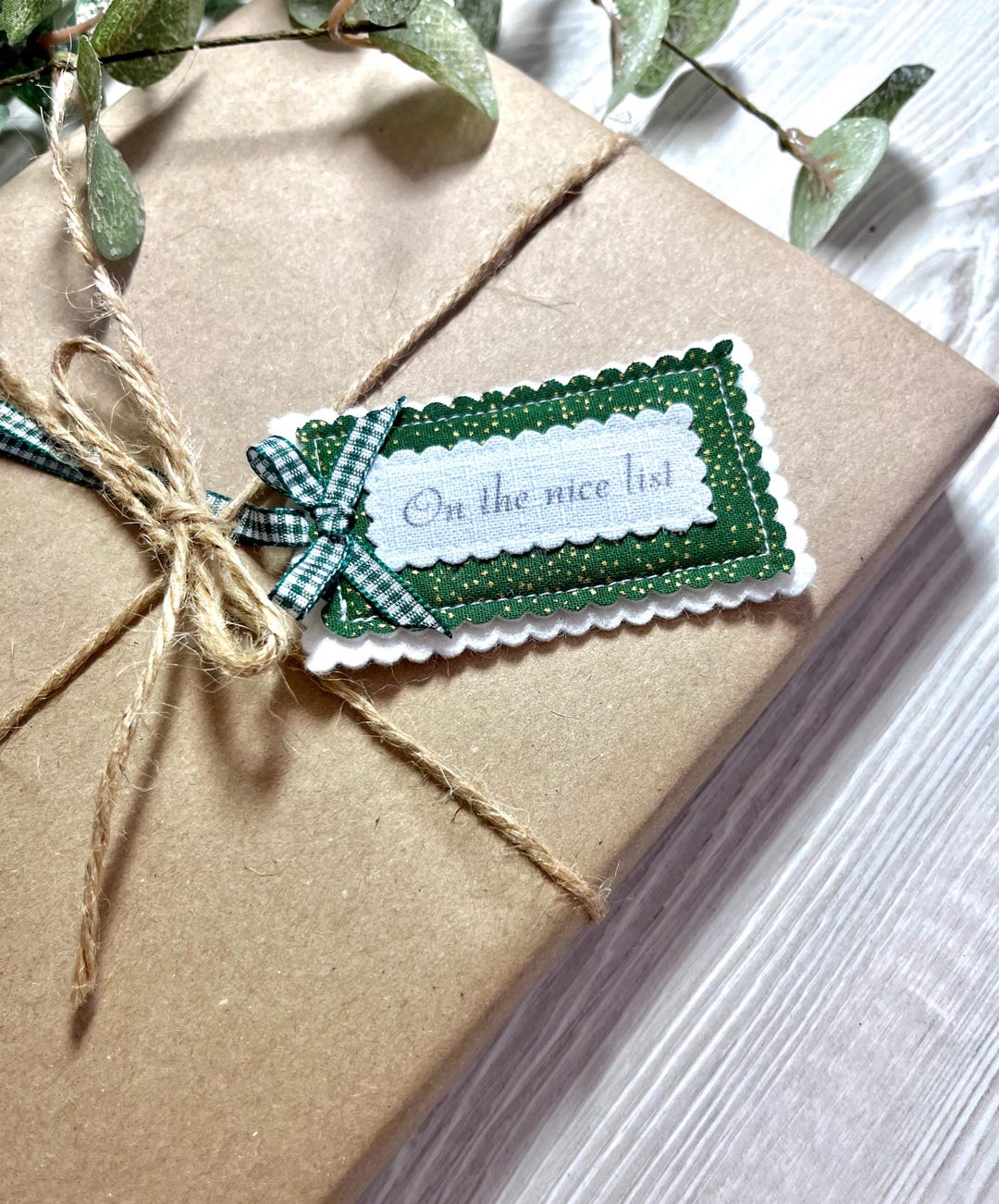 Nice List Gift Tag, Fabric Reusable Christmas Label, Santa Label - Etsy