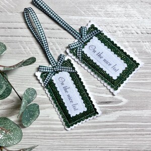 Nice List Gift Tag, Fabric Reusable Christmas Label, Santa Label - Etsy