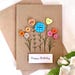 Flower Button Card, Handmade Birthday Card - Etsy