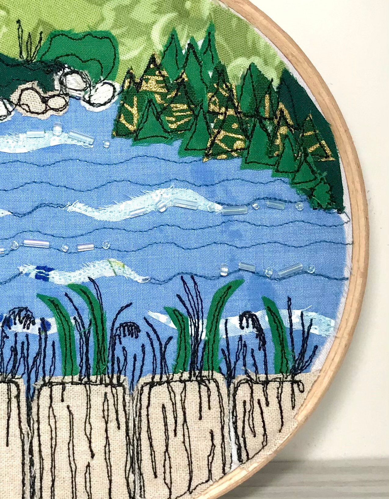 Lakeside Embroidery Art Hoop Art 6 Inch Lake Embroidery Hoop - Etsy