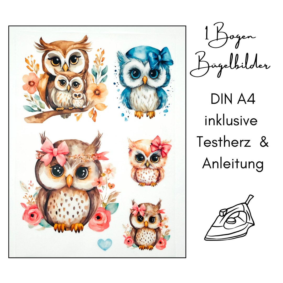1 Sheet of DIN A4 Iron-on Images for Textiles Sea Creatures Pastel ...