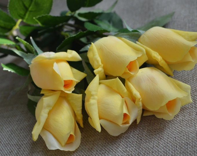 Real Touch Light Blush Roses Buds Silk Roses DIY Wedding - Etsy