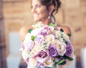 Mauve Roses Bridal Bouquet Real Touch Roses Mauve Blush - Etsy