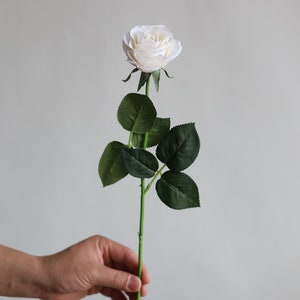 17" Morandi White Real Touch Roses, Aritificial Flowers, DIY Florals ...