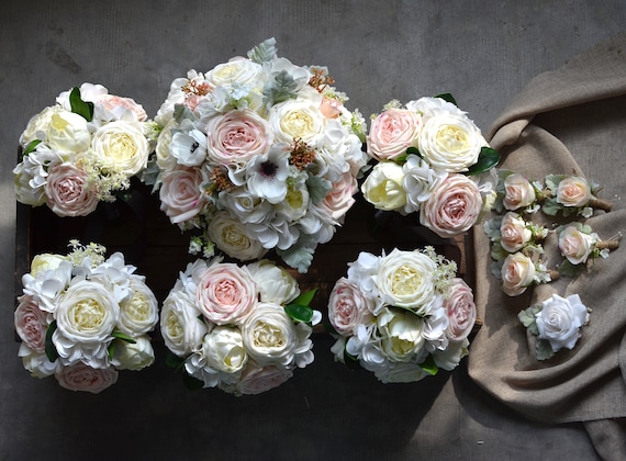 White Cabbage Rose Bouquet