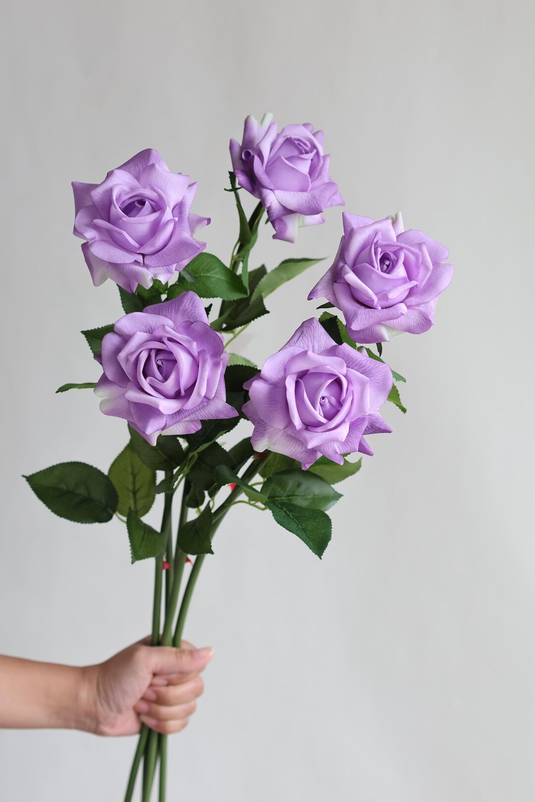 29" Faux Lavender Purple Real Touch Roses/brown Orange Artificial ...
