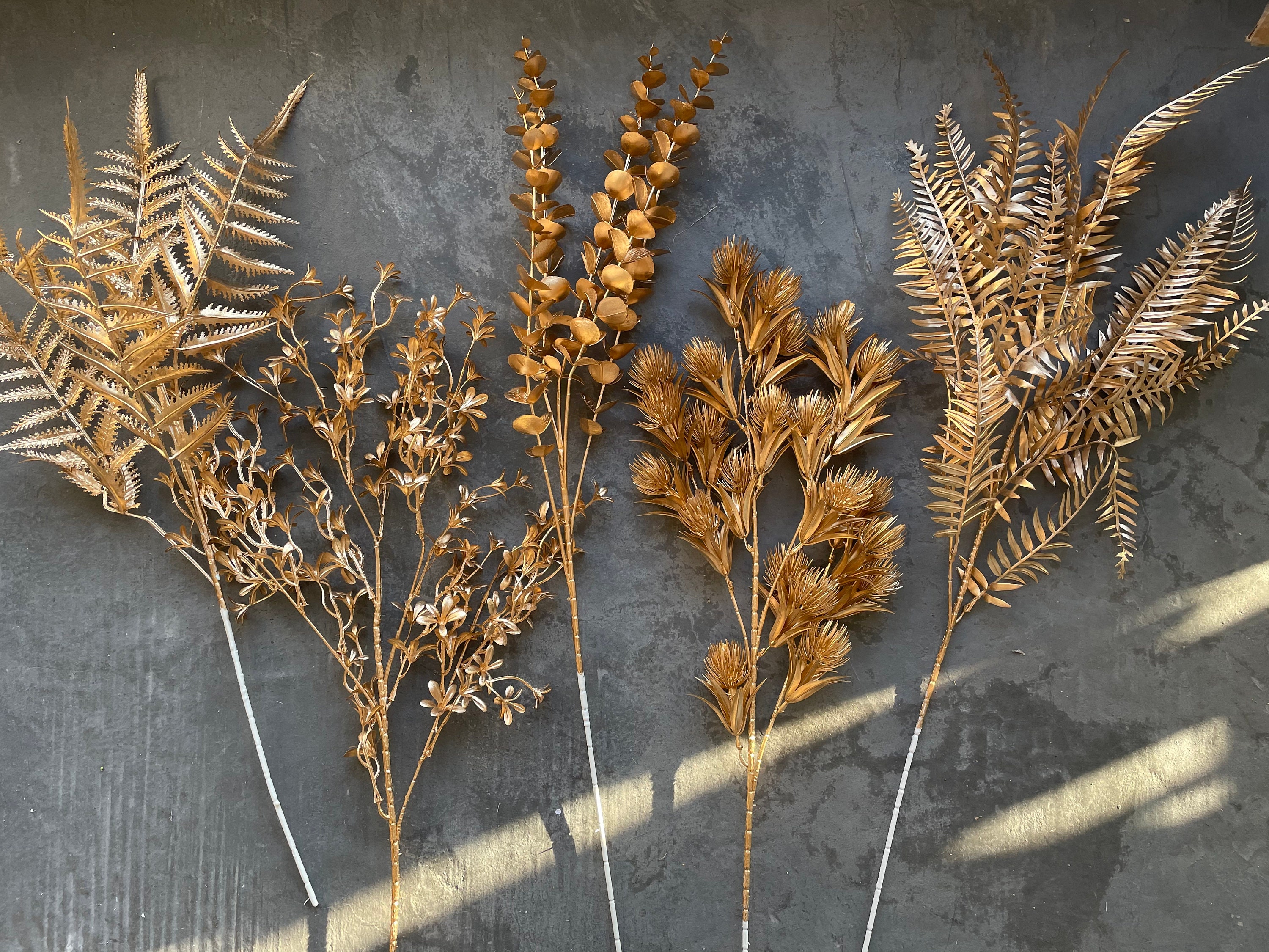 Gold Leaves Gold Vintage Greenery Gold Artificial Plants - Etsy