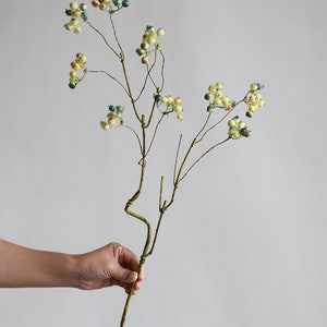 29" Faux Cranberry Branch, Decorative Cranberry Stem, Minimalist Style ...