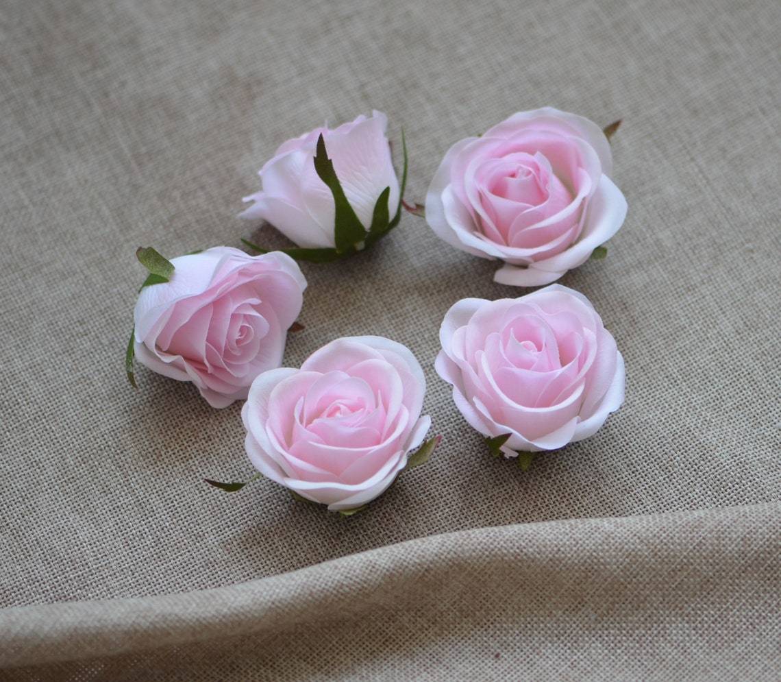 Pale Pink Rose Heads Small Real Touch Roses DIY Wedding Cake - Etsy