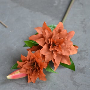 Burnt Orange Garden Lily, Real Touch Rust Lily, Artificial Fall ...