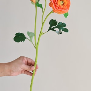 20.5" Real Touch Fake Ranunculus-yellow Orange Champagne, Spring Summer ...