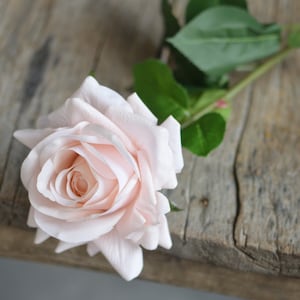 29.5" Soft Blush Pink Real Touch Roses, High Quality Artificial Flowers ...