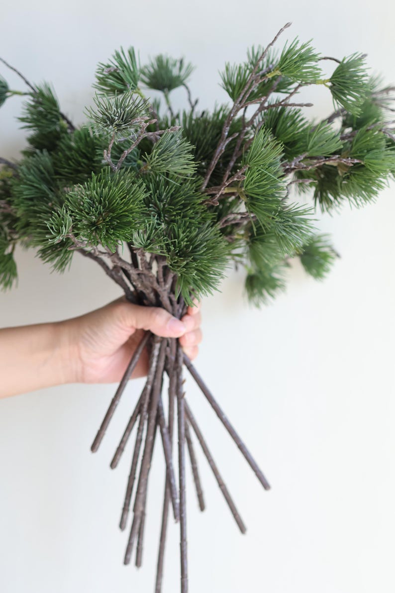 19.5" Fake Cedar Branches: Winter Faux Plant Stem Decor, Autumn Fall ...