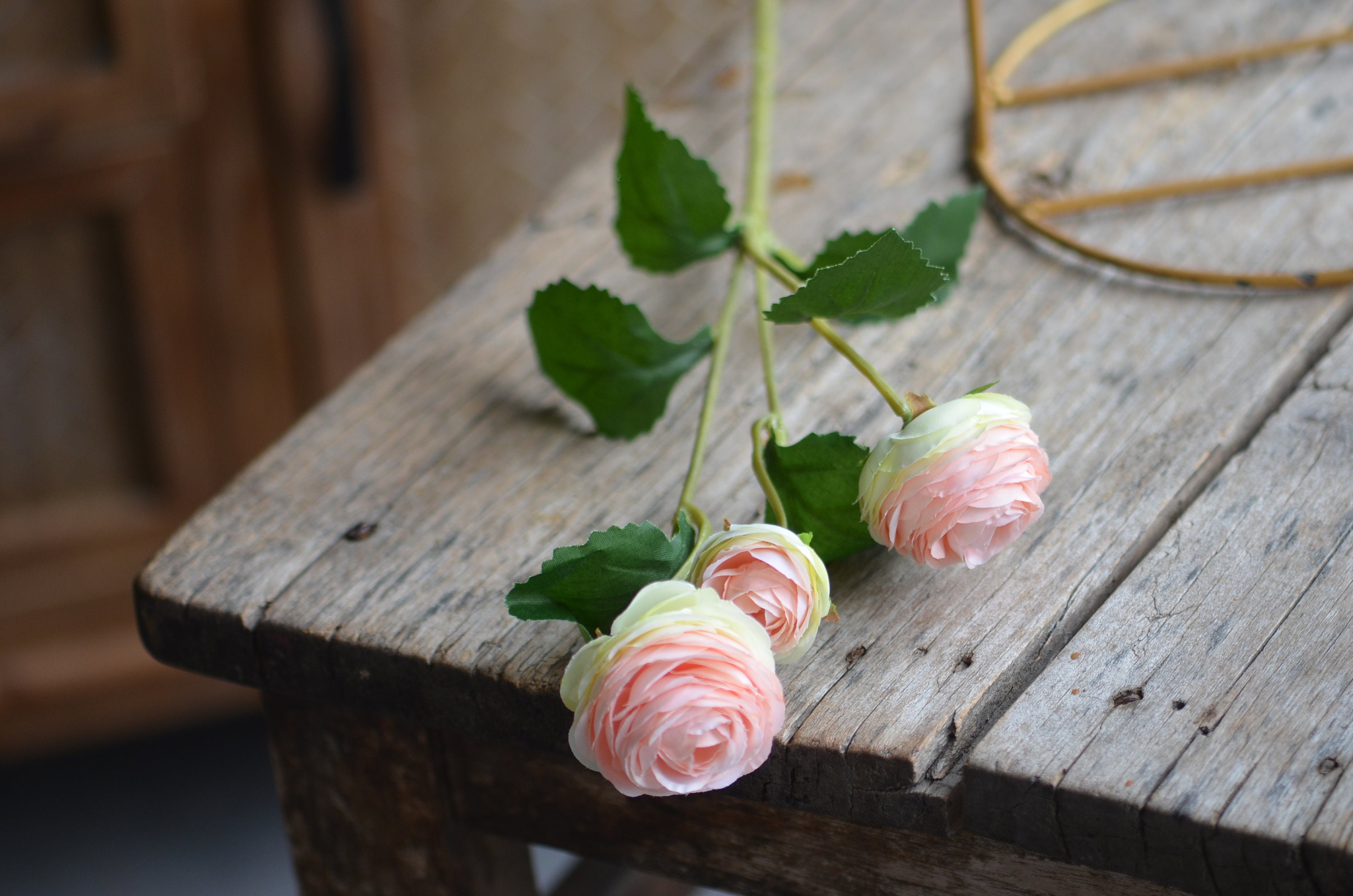 Small White Ranunculus Soft Peach Ranunculus Fake Artificial - Etsy