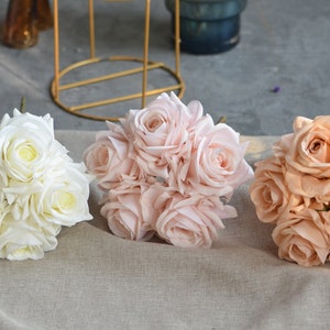 5 Stems Real Touch Rose Bundle, Rose Arrangement, Small Table ...