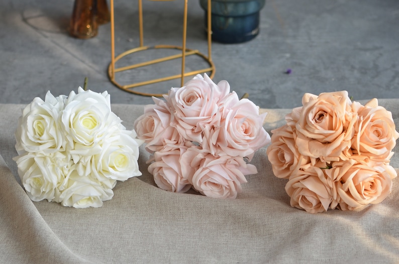 5 Stems Real Touch Rose Bundle, Rose Arrangement, Small Table ...