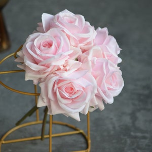 5 Stems Real Touch Rose Bundle, Rose Arrangement, Small Table ...