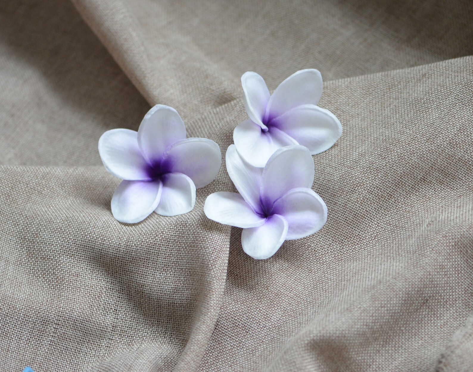 Purple Center Plumerias Real Touch Flowers Frangipani Heads DIY Cake ...