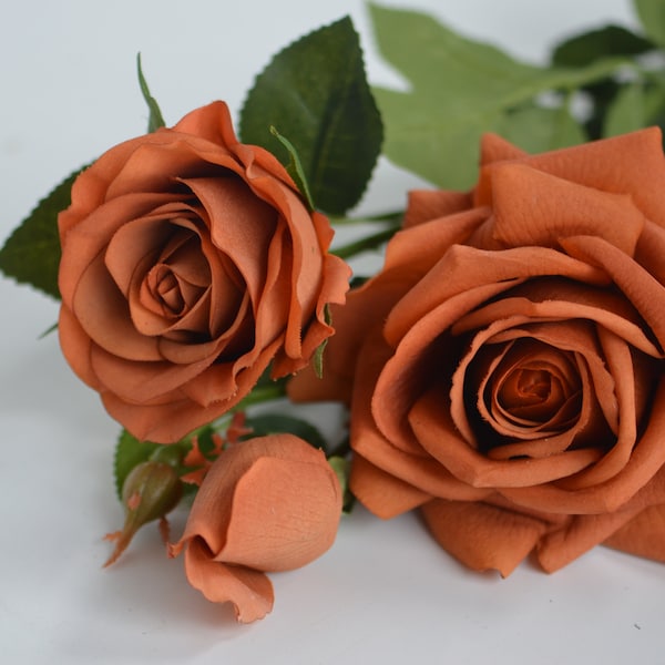 Burnt Orange Rose - Etsy