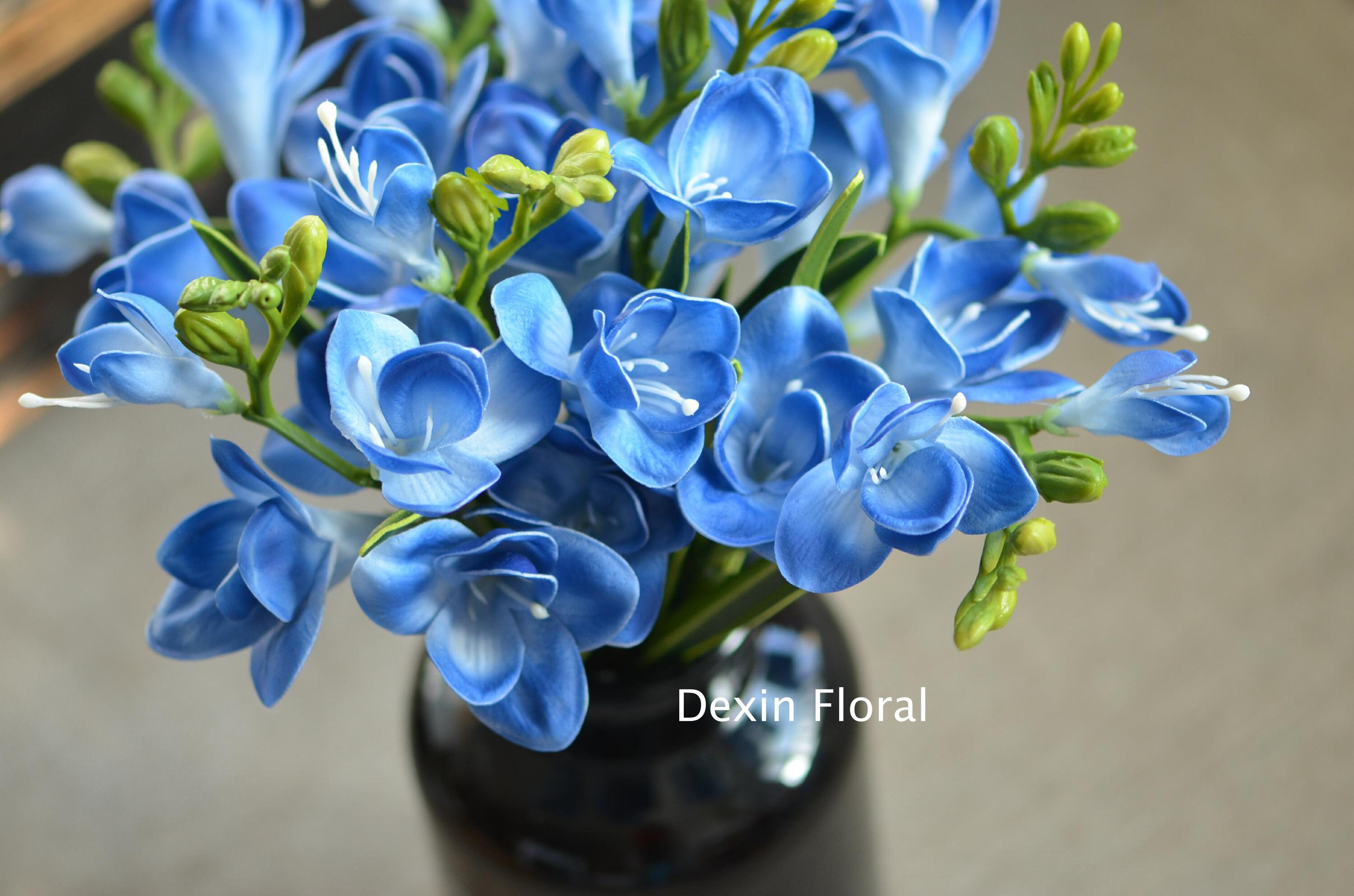 Blue Freesia Orchids Real Touch Flowers DIY Centerpieces - Etsy