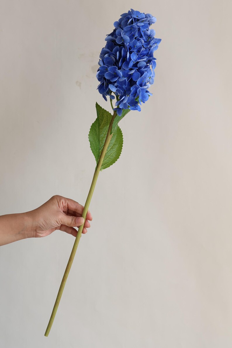 29" Faux Cone Hydrangea Real Touch Flowers Stem, Luxury Realistic ...