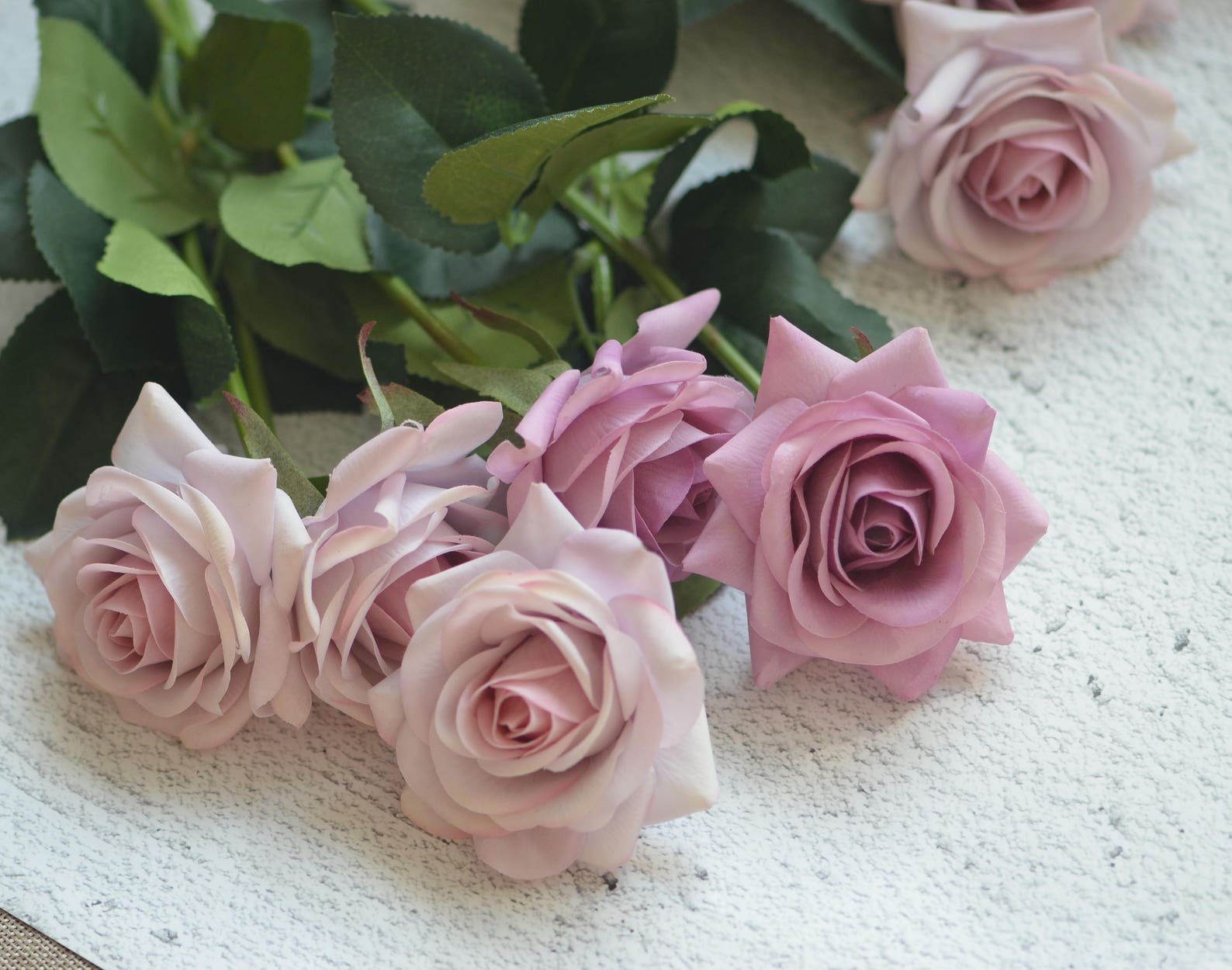 Purple Mauve Roses Real Touch Flowers Silk Roses DIY Wedding - Etsy