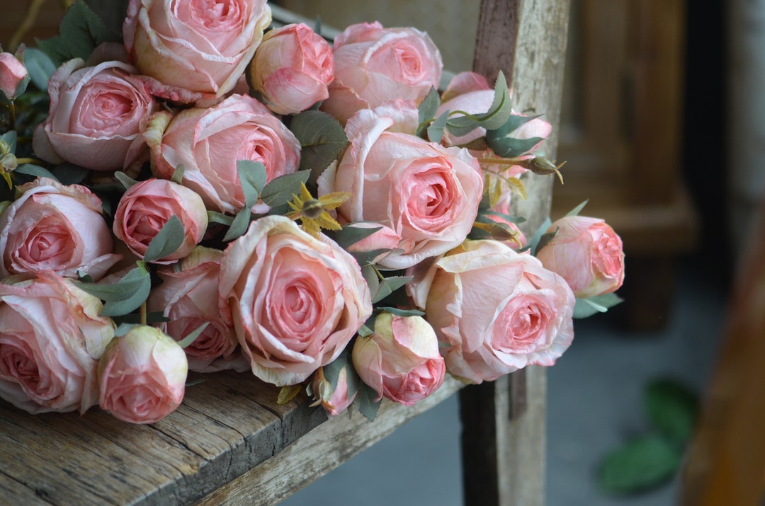 Pink Dried Look Faux Roses, Artificial Flower, Wedding/home Decoration ...