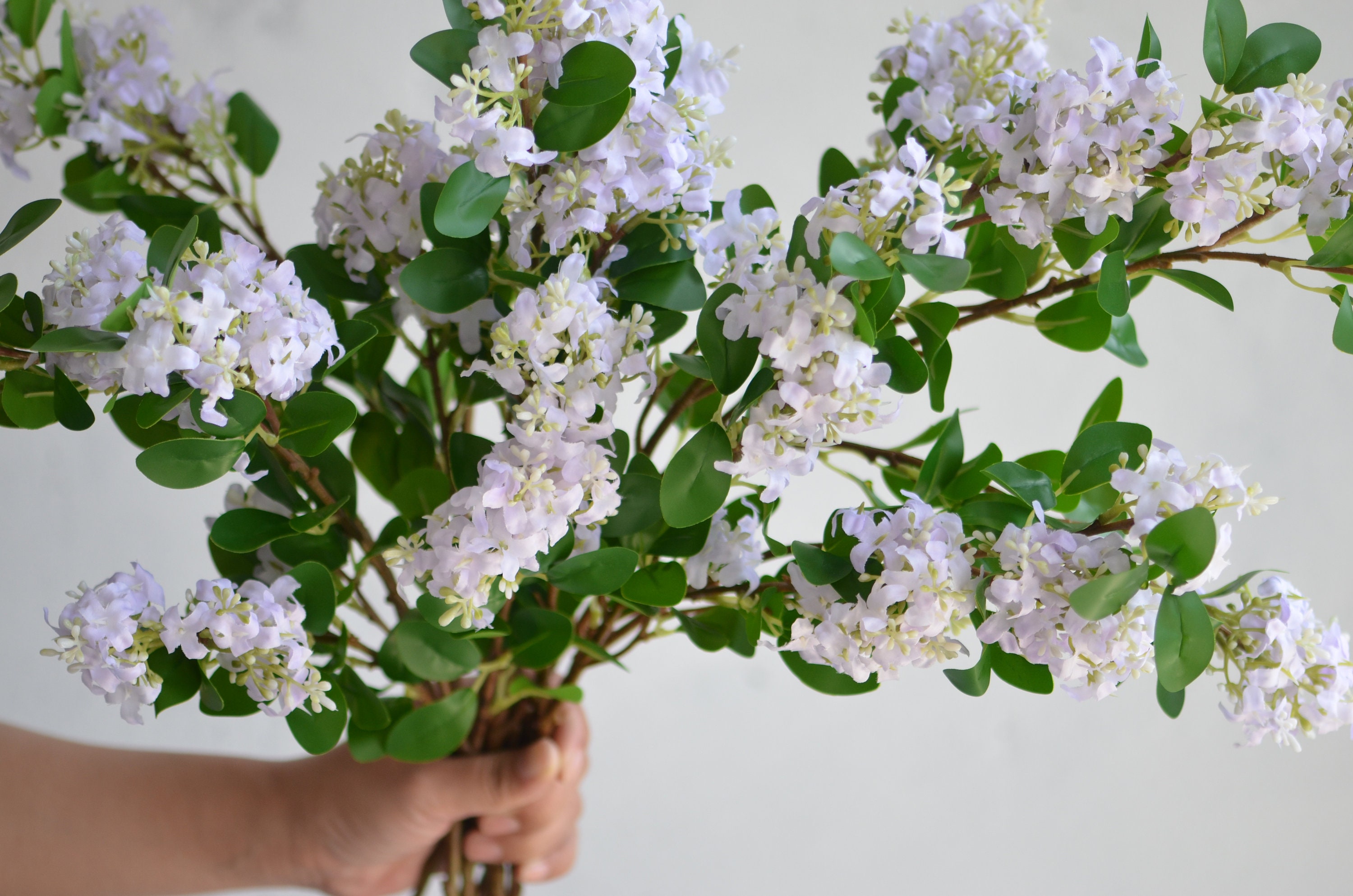 30" Light Purple Fake Lilacs Flower Branch, Faux Spring Flower Stem ...
