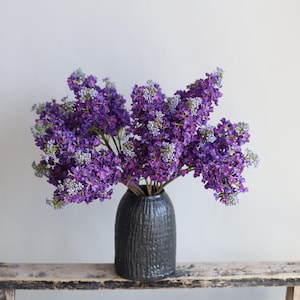 24.8" Real Touch Faux Purple Lilacs Branch, Artificial Lilacs Hydrangeas Flowers, DIY Fake ...