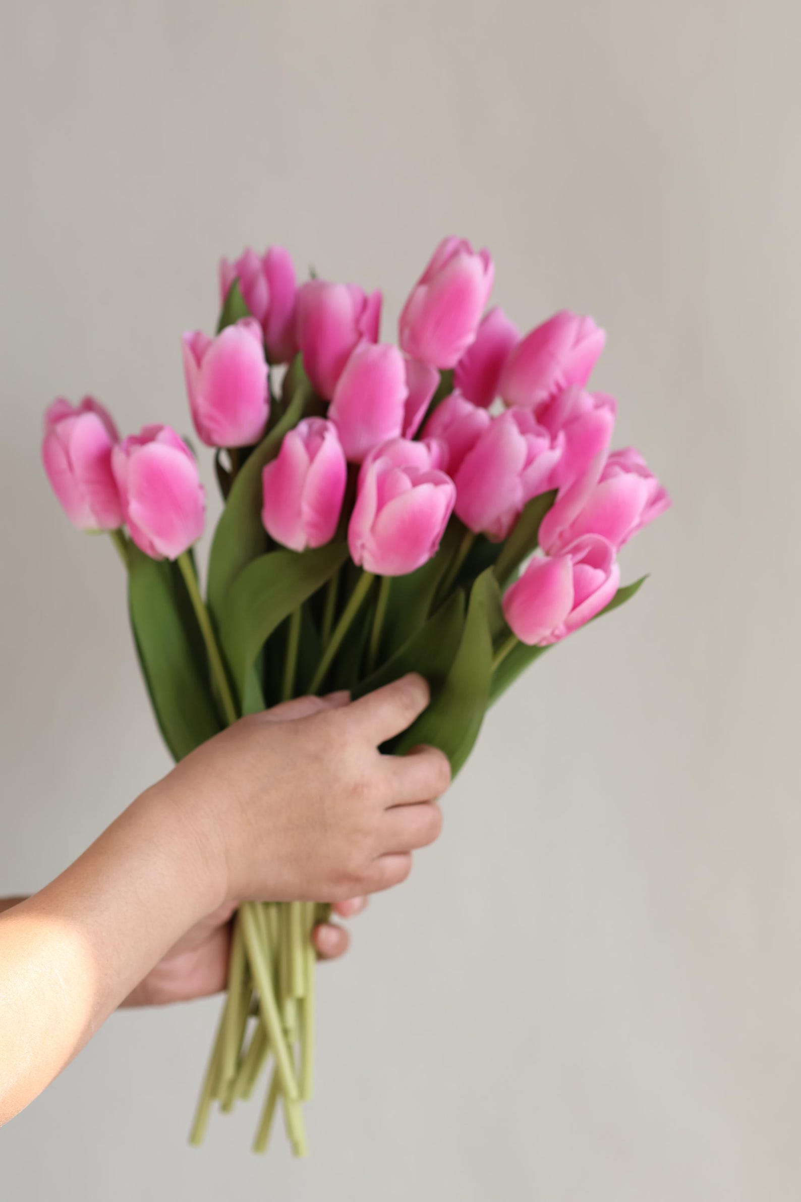 Fake Hot Pink Real Touch Tulip - 14", Artificial Spring Flowers, Spring ...