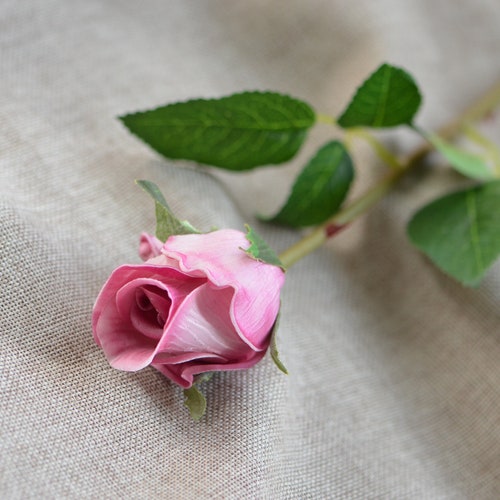 Real Touch Pink Rose Buds Stem DIY Wedding Centerpieces Silk - Etsy