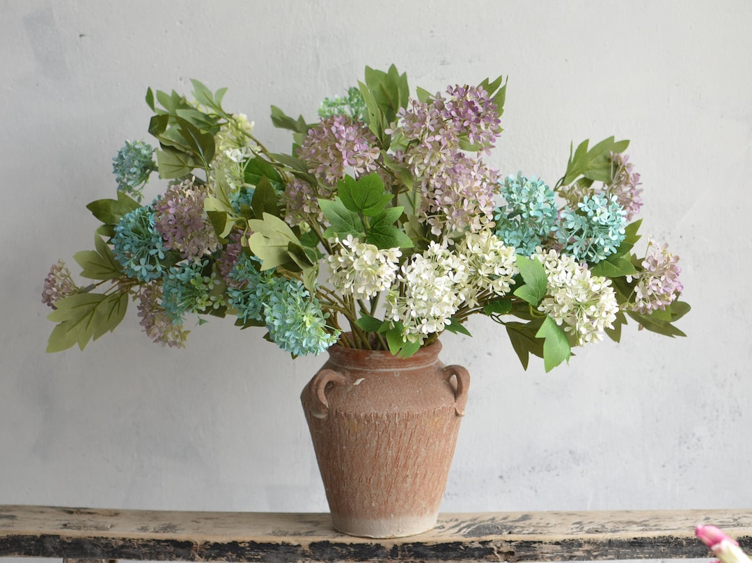 19.5" Small Ball Flowers Stems, Lilac Ball Flowers, Fuax Ball Flowers ...