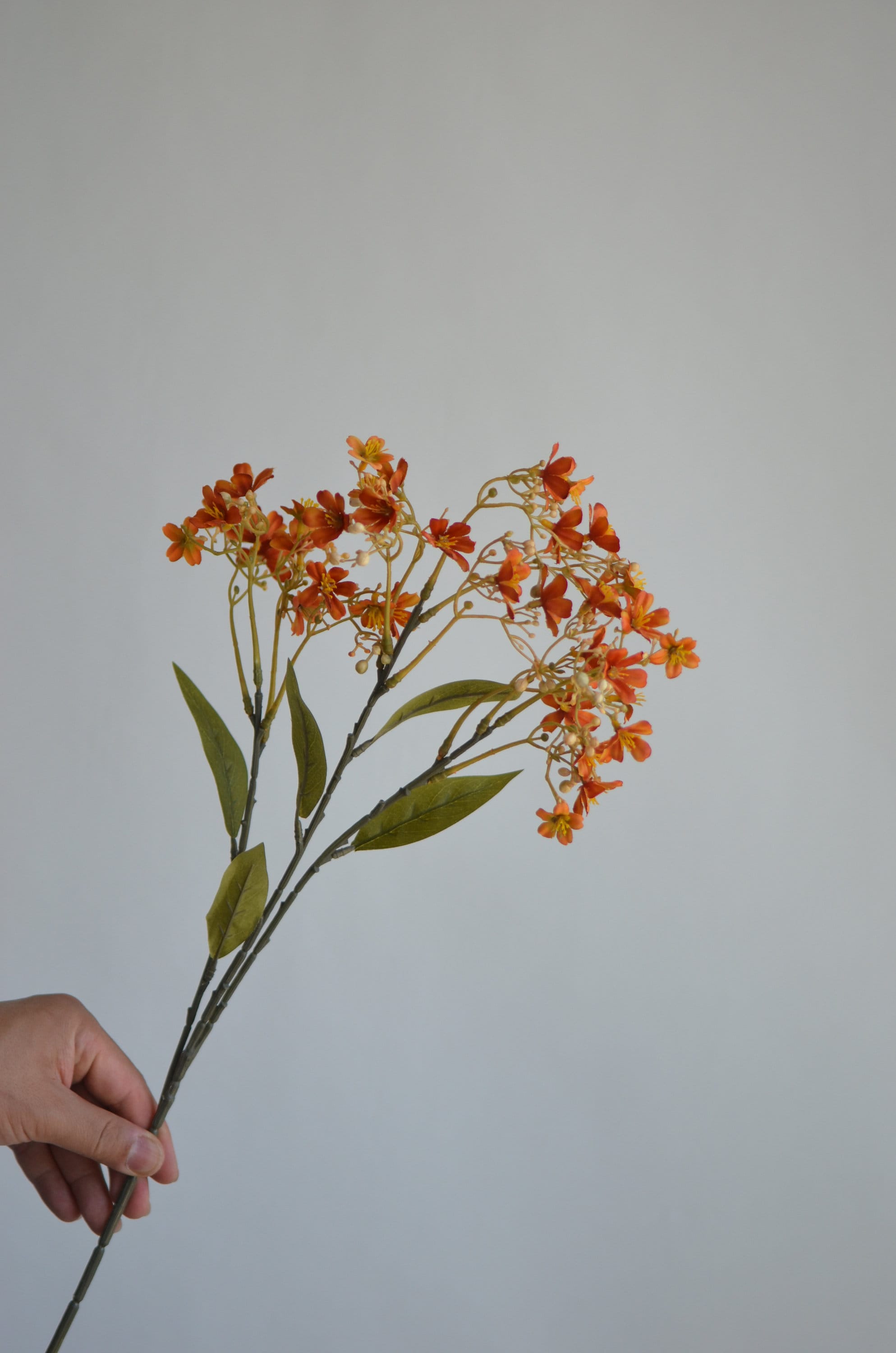 27.5" Artificial Fall Colors Tiny Blossom Branch With Buds, Fake ...