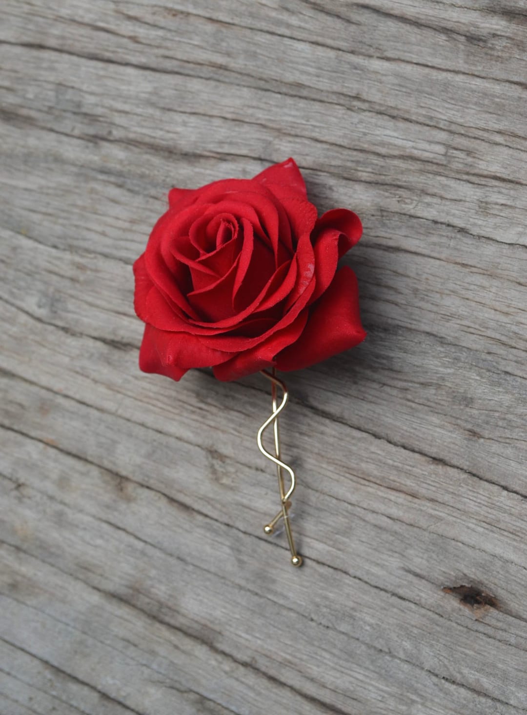 Wedding Flower Hair Clip-real Touch Red Rose Hair Clip, Rose Hair Clips ...