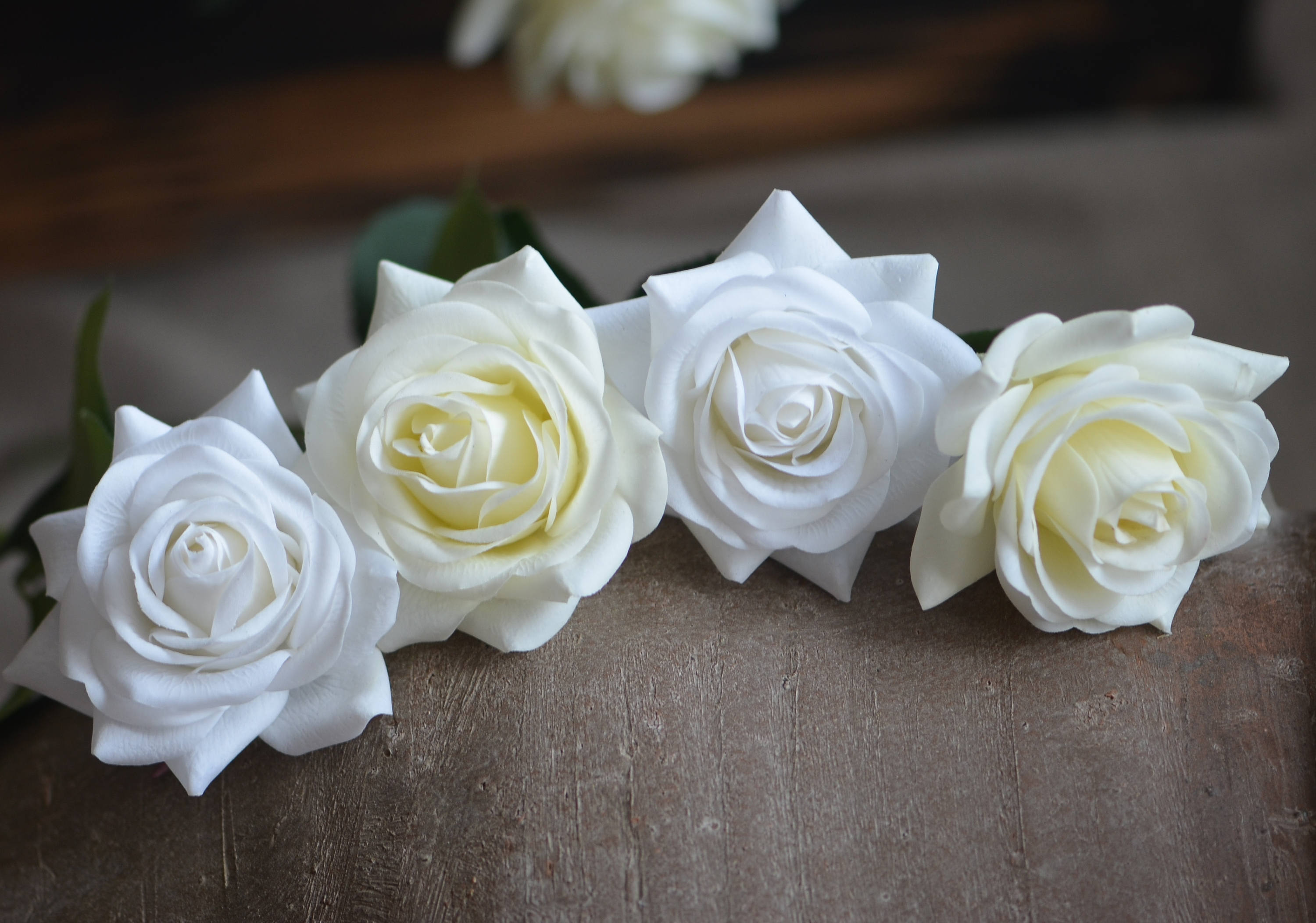 Ivory White Roses Real Touch Flowers Silk Roses DIY Wedding | Etsy